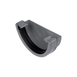 112mm Half Round Gutter External Stop End- Anthracite Grey | Plastics ...