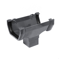 114mm Square Running Outlet to 65mm Square Downpipe Anthracite Grey ...
