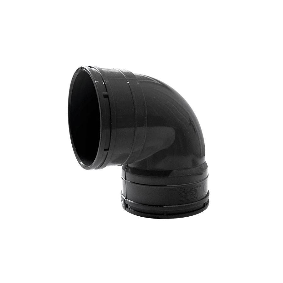 110mm 92.5˚ Bend Double Socket Black | Plastics Express