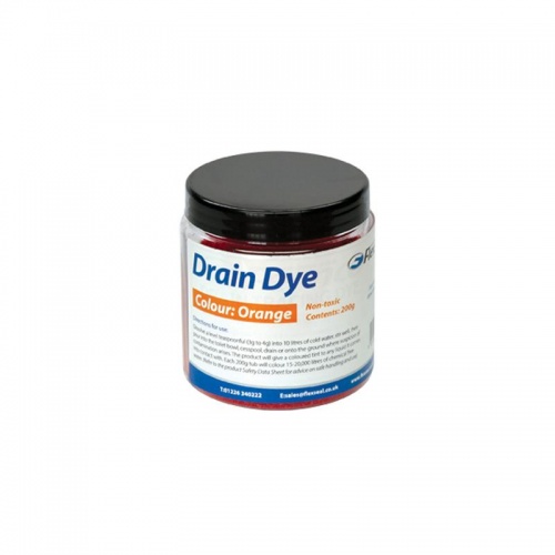 Drain Tracing Dye - Orange 200gm | Plastics Express