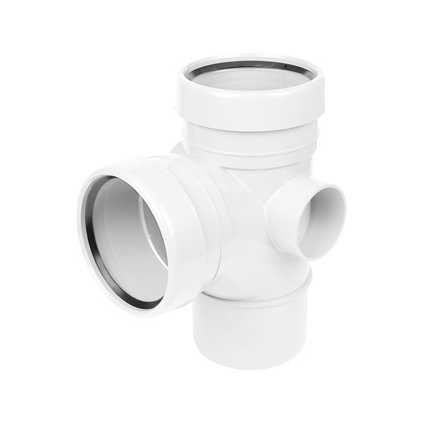 110mm 92.5° Double Socket Bossed Branch | Plastics Express