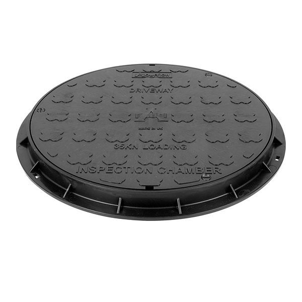 450mm Diameter PP Manhole Cover & Frame 35kn Pack of Ten | Plastics Express