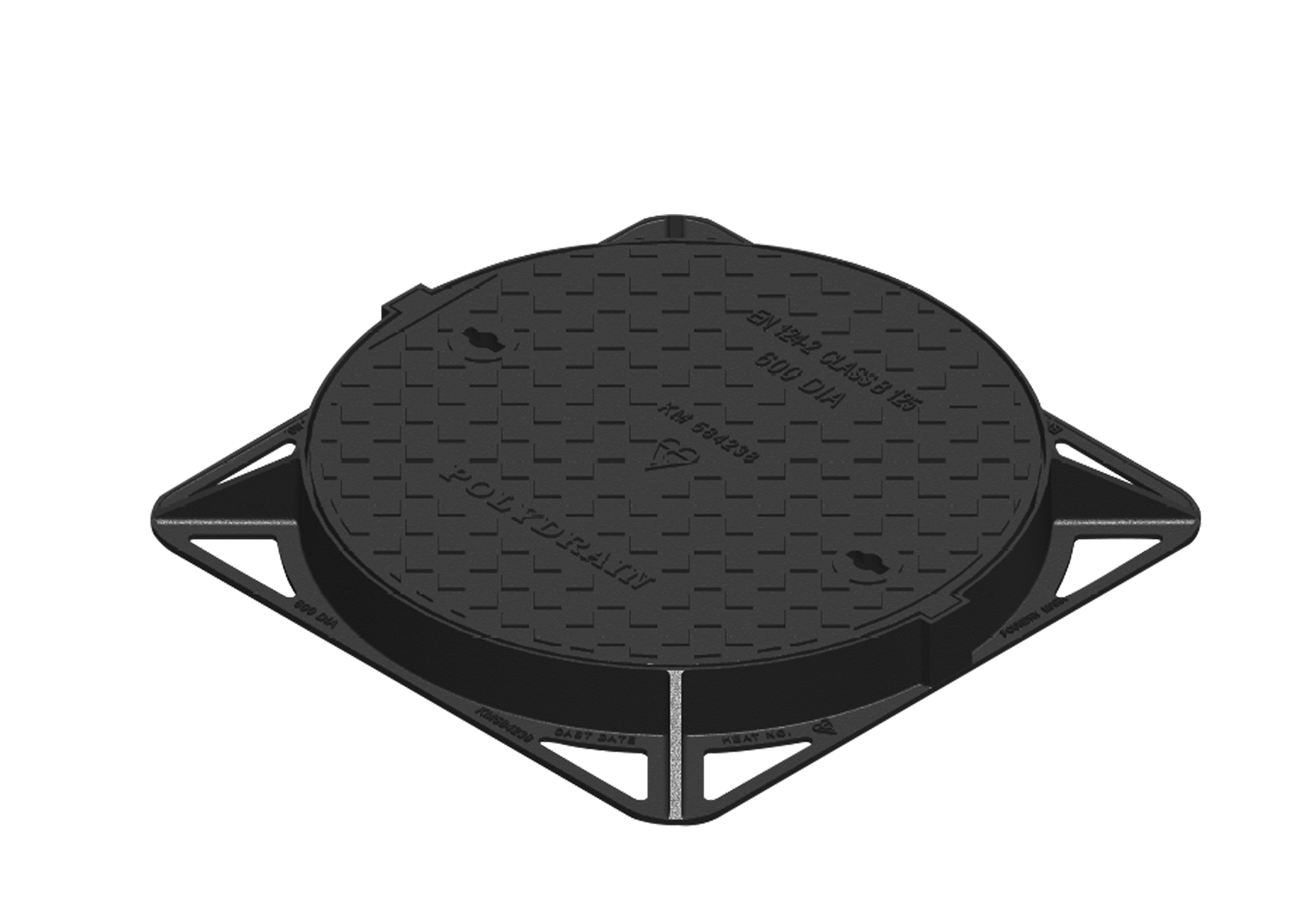 600mm Dia B125 Ductile Iron Cover & Frame | Plastics Express