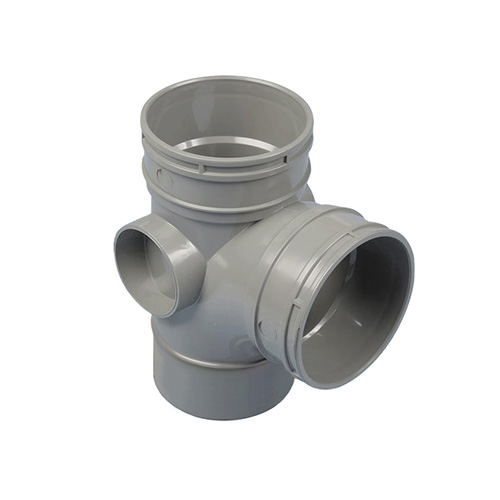 110mm 92.5˚ Branch Double Socket Olive Grey | Plastics Express