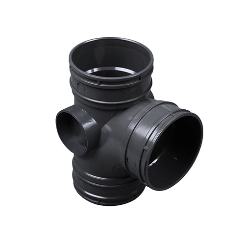 110mm 92.5˚ Branch Triple Socket Black | Plastics Express