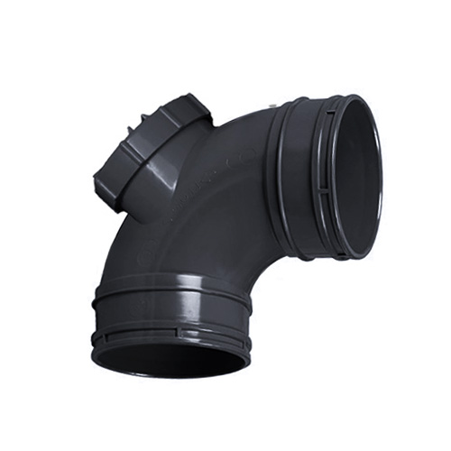 110mm 92.5˚ Access Bend Double Socket Black | Plastics Express