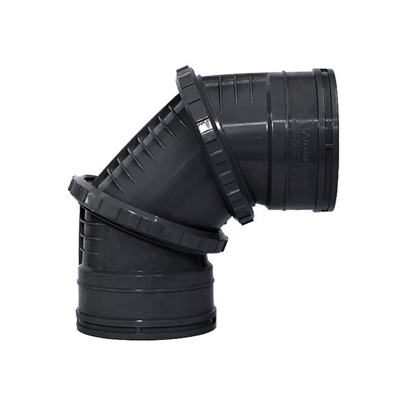 110mm 0-90˚ Adjustable Bend Double Socket Black | Plastics Express
