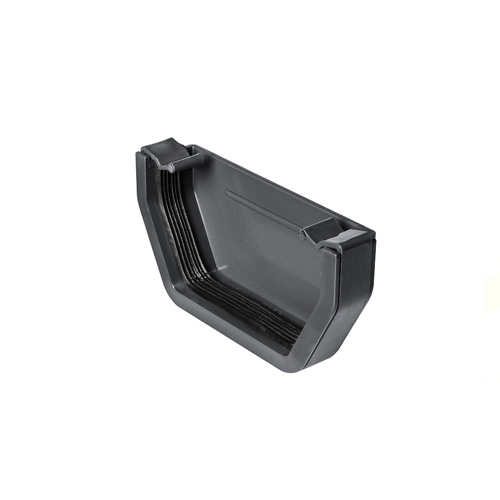 114mm Square Profile Gutter External Stop End Anthracite Grey ...