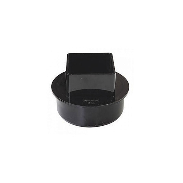65mm Square Downpipe x 110mm Drain Adaptor Black | Plastics Express