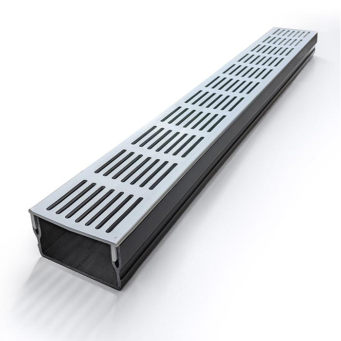 Threshold 100 Shallow x 1m Aluminium Grate | Plastics Express