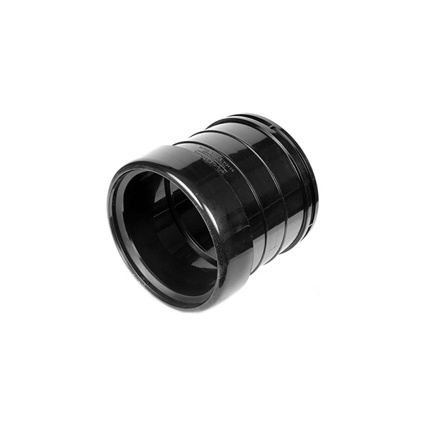 110mm Single Socket Coupling Pushfit/Solvent Black | Plastics Express