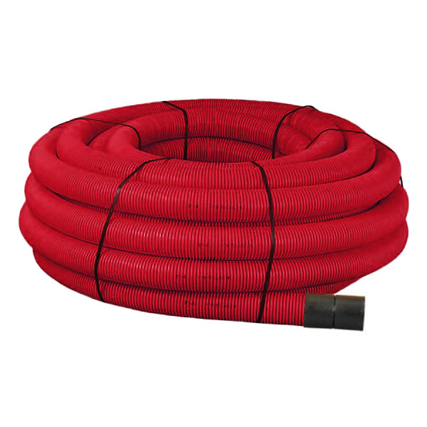 Red Twinwall Duct 110mm x 50m Coil | Plastics Express