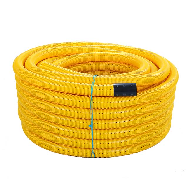 100mm Yellow Perforated Gas Duct x 25m coil | Plastics Express